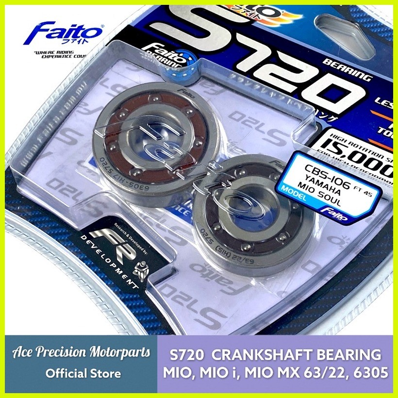 FAITO S720 CRANKSHAFT BEARING MIO AMORE/SPORTY/SOUL CARB/MIO MX125/M3 ...