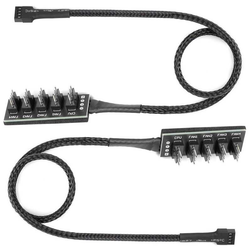 Uphere Pin Pwm Fan Hub Power Cord 1 To 5 Splitters Pc Motherboard Chassis Fan Power Extension 