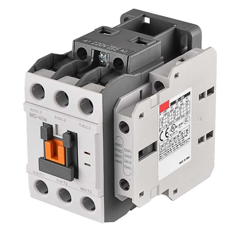 MEC Magnetic Heschen AC Motor Contactors, MC-40a, 220-240VAC 50\/60Hz, 1a1b, DIN Rail, UL 220-2 ...