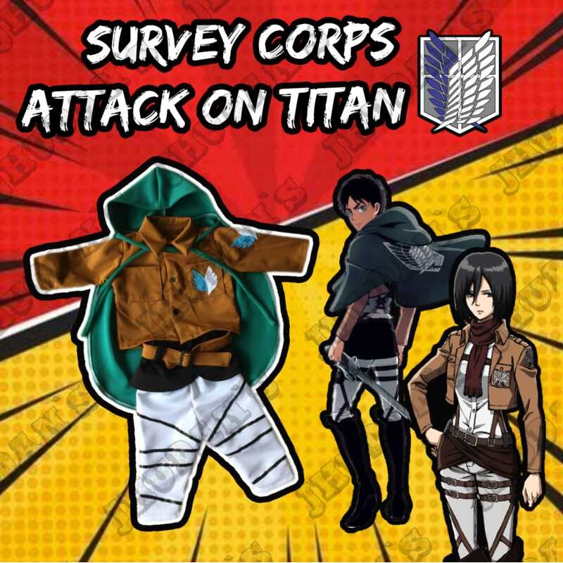 On Attack Titan-Eren-Mikasa-Levi(Survey Corps Uniform) Anime Inspired ...