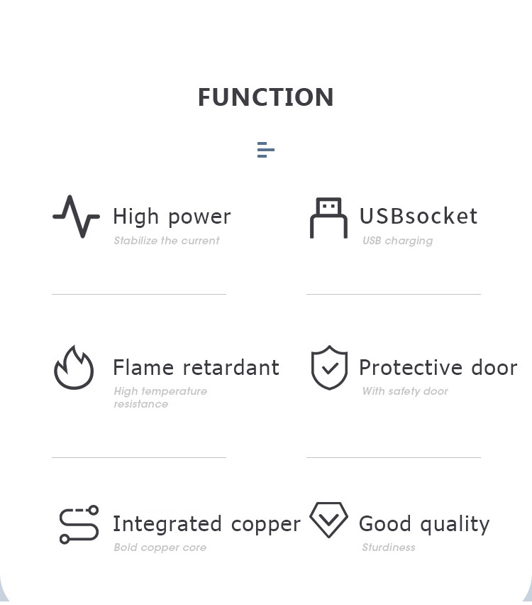 Zeus Power Universal Socket Extension Moveable Multi Function Socket W Usb Socket Extension