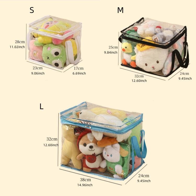 PVC Plush Toy Storage Bag Large Capacity Children's Toy Organizer Box ...