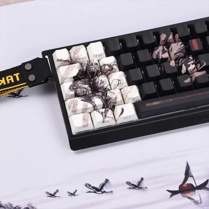 130 Keys Anime Gameing Black Myth Wukong Cherry Profile Keycaps PBT DYE ...