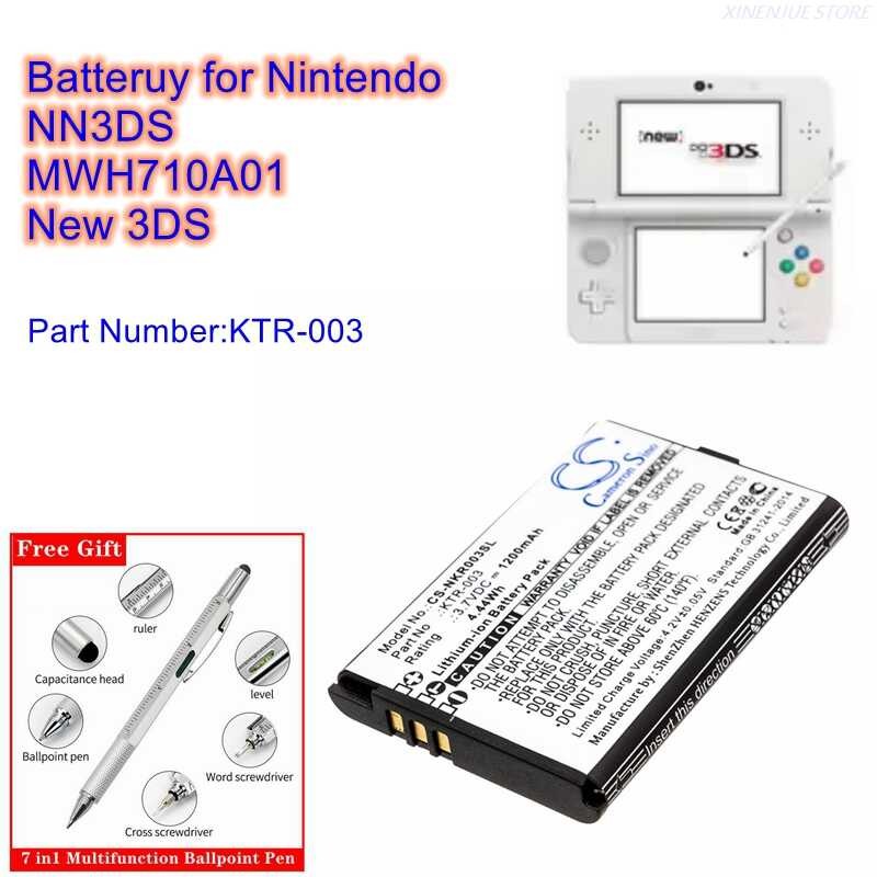 Console Game Battery 3.7V/1200Mah Ktr-003 For Nintendo Nn3ds,Mwh710a01 ...