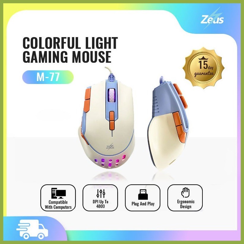 ↘ Zeus M-77 eSports Wired RGB Gaming Mouse 2 Colors RGB Mouse Basic ...