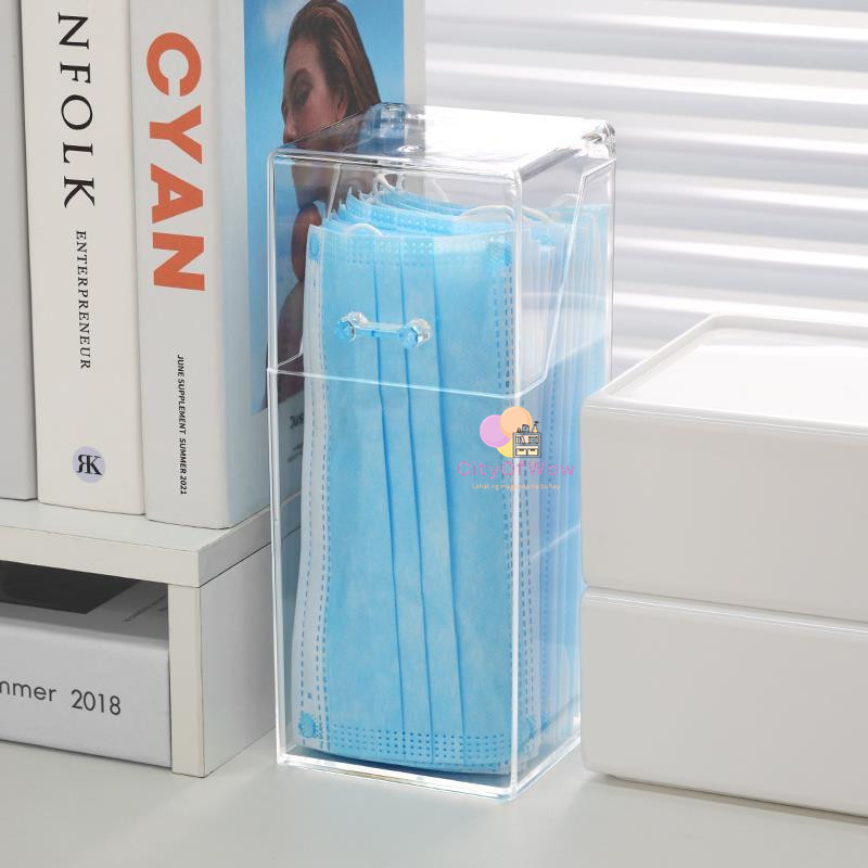 Face Mask Dispenser Acrylic Masks Storage Box Tabletop Holder High ...