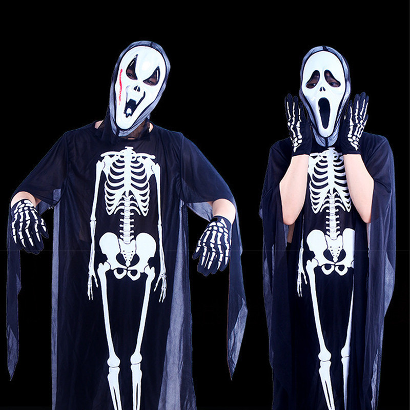 Creative Skeleton Pattern Masks Scary Scream Facial Head Cover ...
