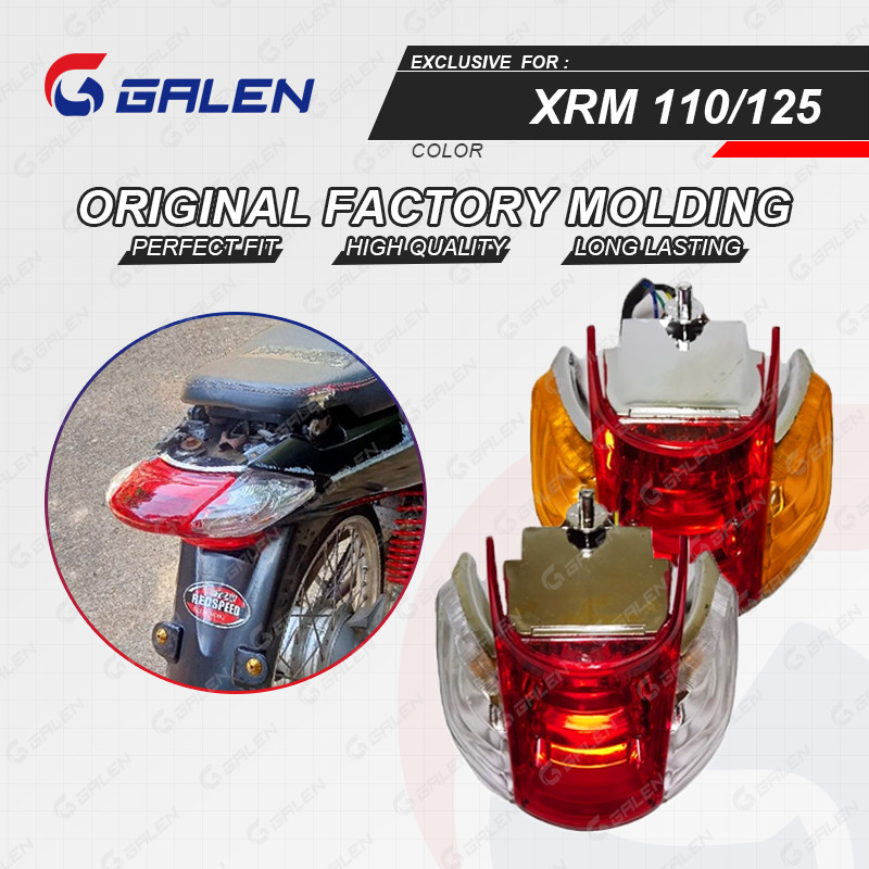 Honda XRM 110/125 Red White Yellow Tail Light Assembly w/ Bulb by ...