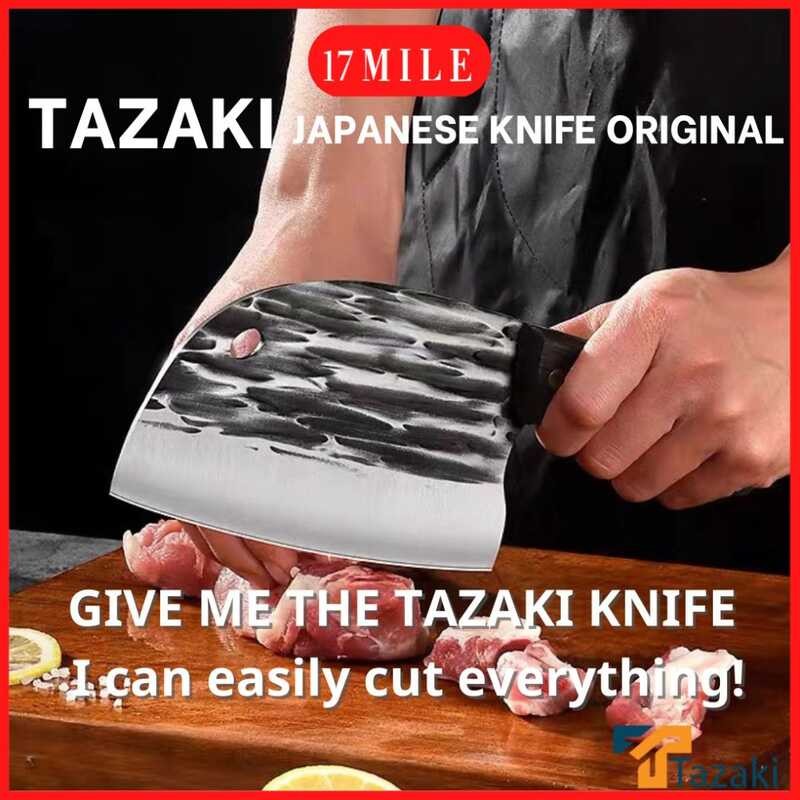 17 MILE Tazaki Japanese Kitchen Handmade Forged Knife Hammer Stainless ...