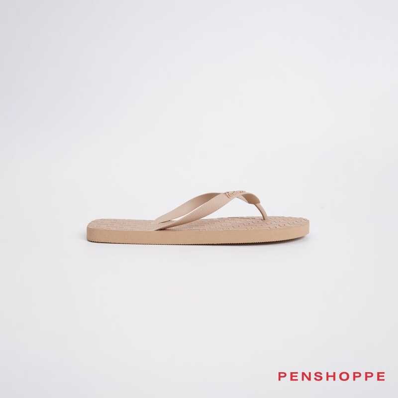 Penshoppe Flip Flops Slippers With Emed Monogram For Men (Tan) | Shopee ...