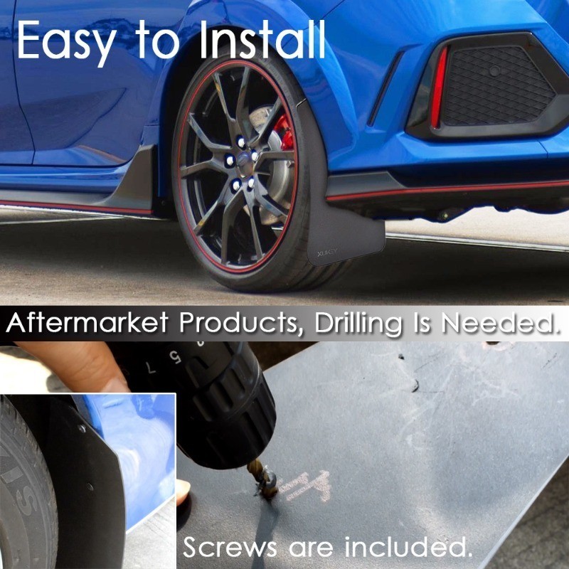 4pcs Universal Big Size Car Splash Guards Mud Flaps Car Mudguards ...