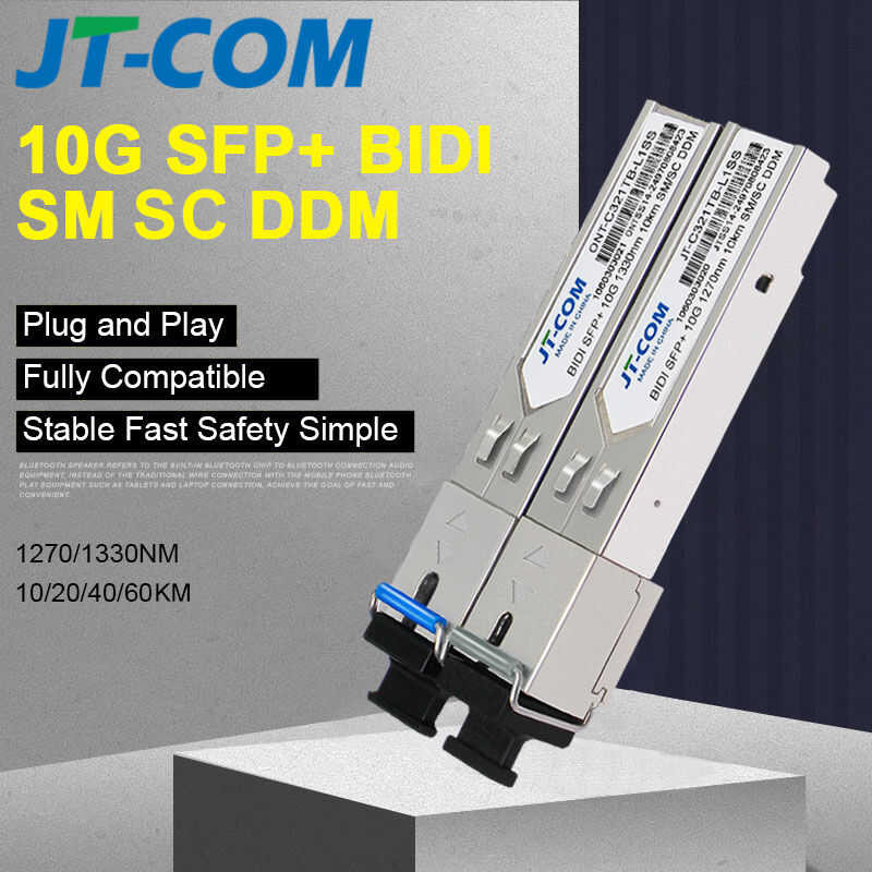 Jt-Com A Pair 10G Sfp+ Module SC Single Mode Simplex SFP 10Km 1330 ...
