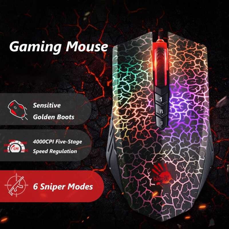 For Bloody A90 A70 4000DPI USB Wired Gaming Mouse Optical Sensor ...