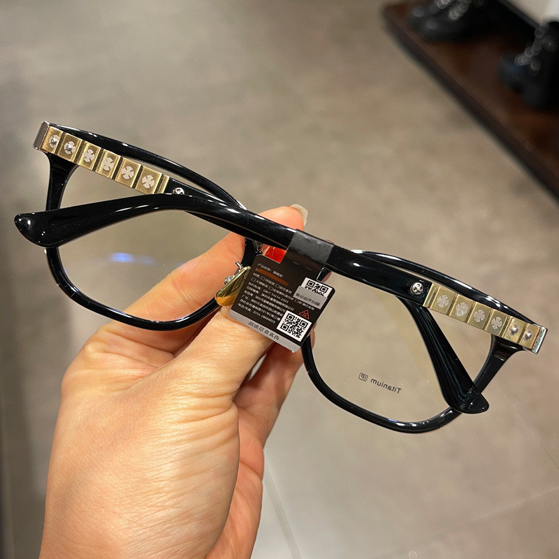 Chrome Hearts Spectacle Frame New Large Frame Plate Plain Black Frame ...