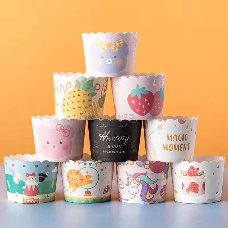 Cartoon Cupcakes 2Oz High-Temperature Mafen Steaming Baking Paper Cup ...