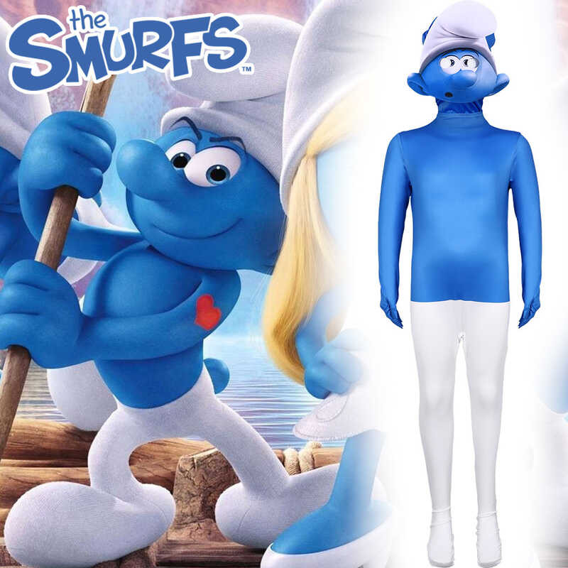 Smurf New Cosplay Costume Halloween Role Play Jumpsuit Stage ...
