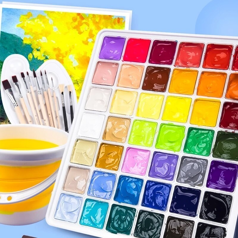 24 Colors Professional Gouache Watercolor Paints Set 30ml Unique Jelly ...