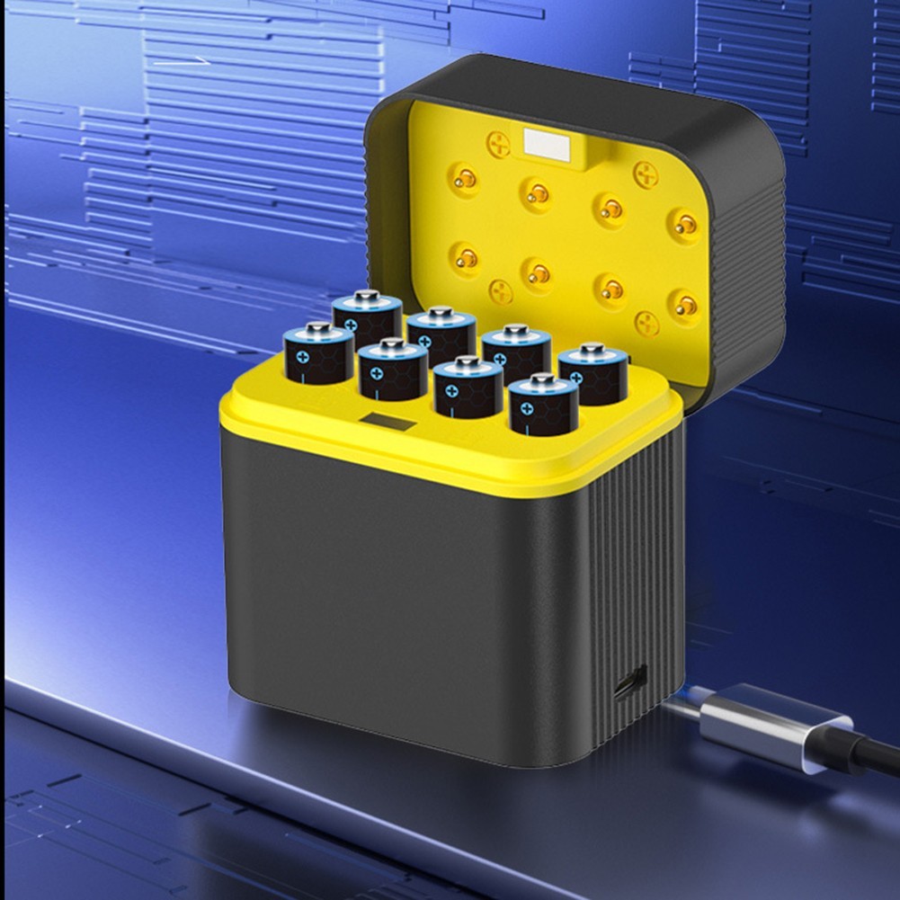 LYLI ️Eight Slot Lithium Charger Box Rechargeable Battery Organizer LED ...