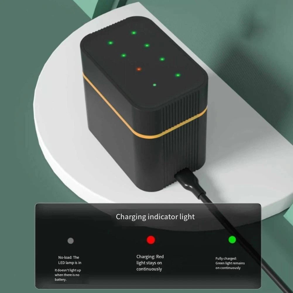 LYLI ️Eight Slot Lithium Charger Box Rechargeable Battery Organizer LED ...