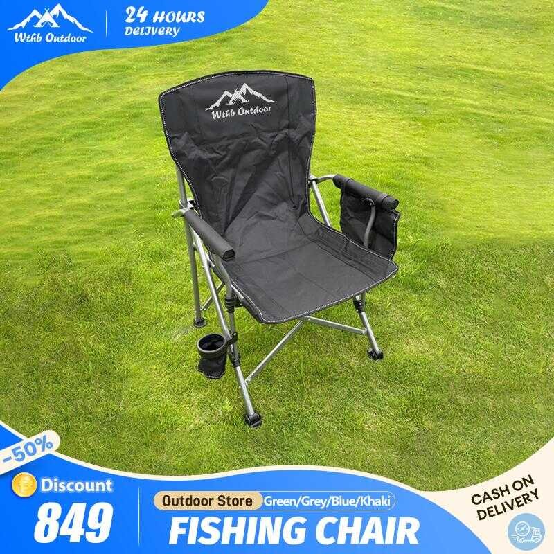 Folding Fishing Chair Camping Collapsible Adjustable Recliner Beach ...