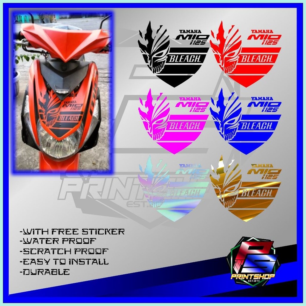 Yamaha MIO i125 Front Panel Cutout Sticker Ichigo Design actual size ...