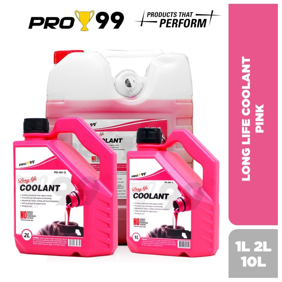Pro-99 Long Life Coolant Pink - 1L ( 1 Liter ) 2L ( 2 Liters ) 4L ( 4 ...