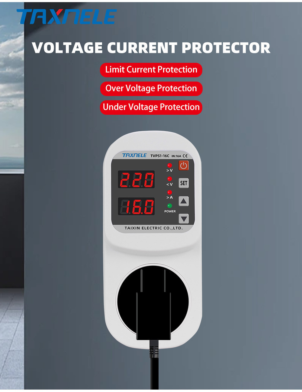 TAXNELE Adjustable Voltage Current Protector AC 220V 110V 16A EU Plug ...