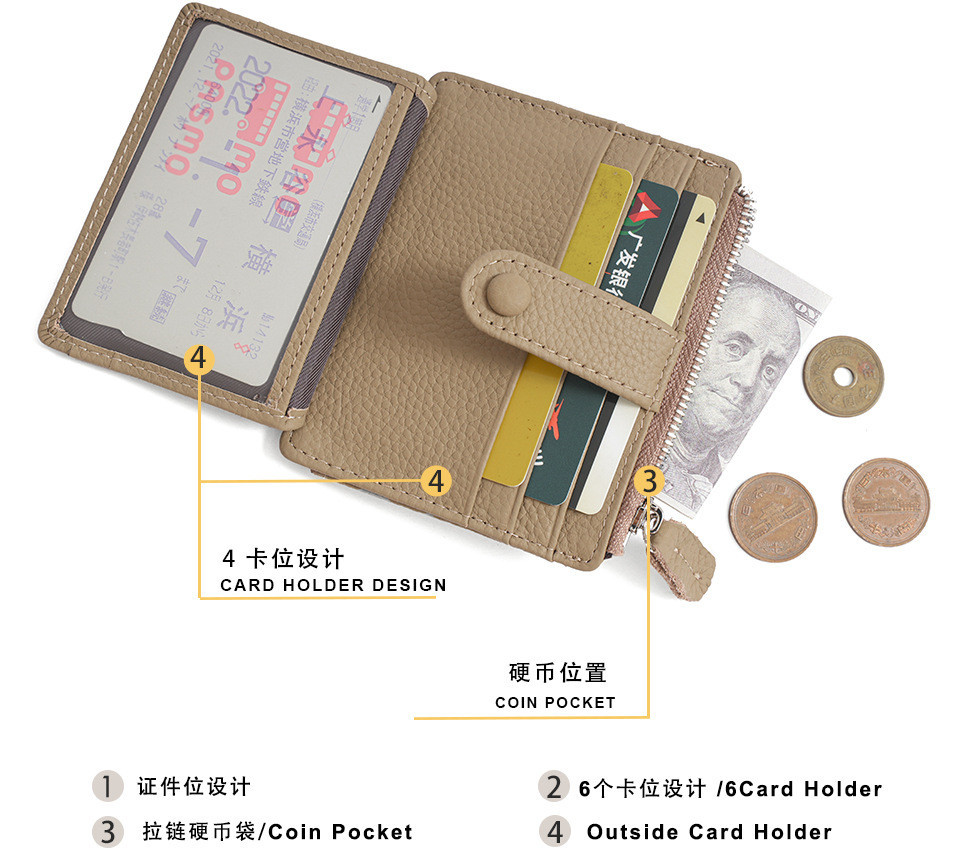 Minimalist Card Bag For Women Ultra-Thin Multi Slot Small Wallet ...