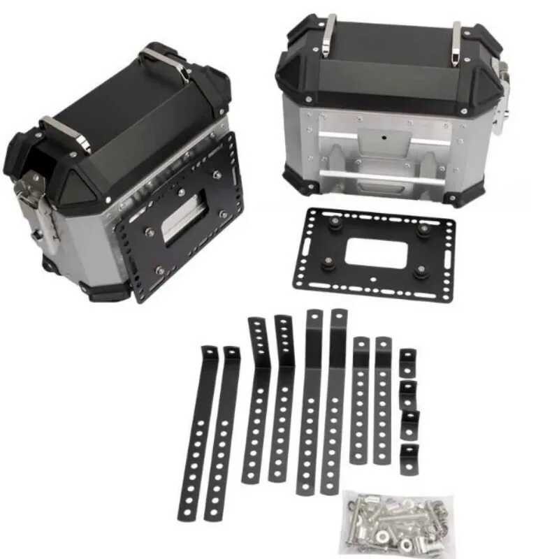 18L Aluminum Motorcycles Side Saddle Bags Lage Cases 28L Central Top ...