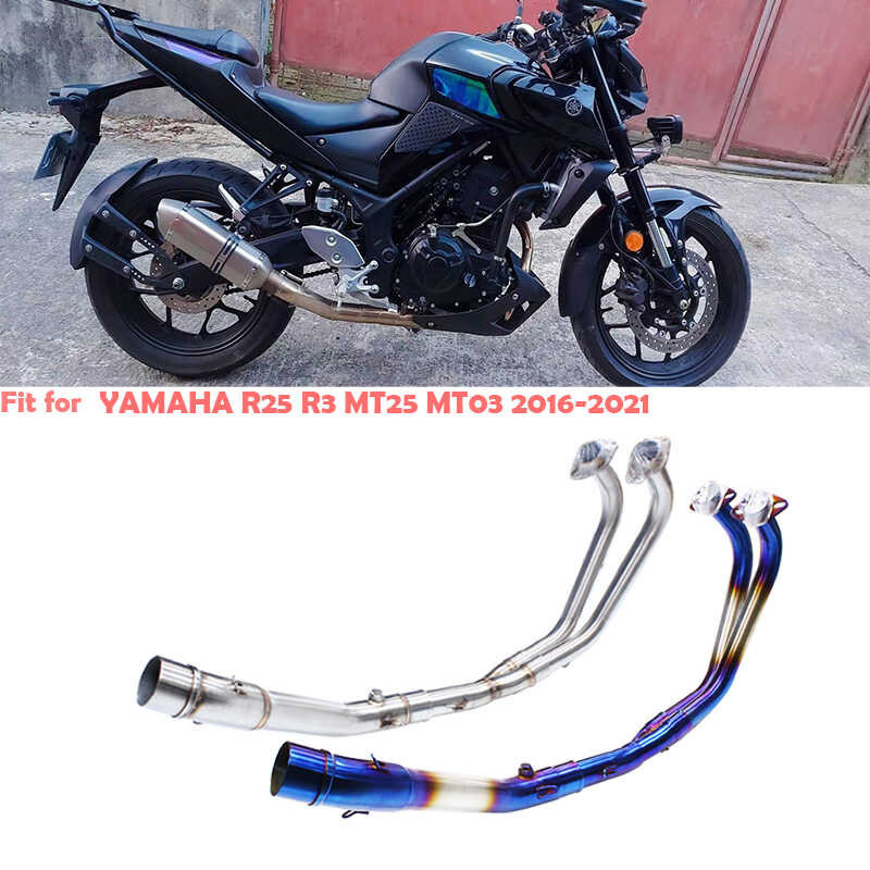 Exhaust System Front Link Pipe For YAMAHA R3 R25 MT25 MT03 2016-2021 ...