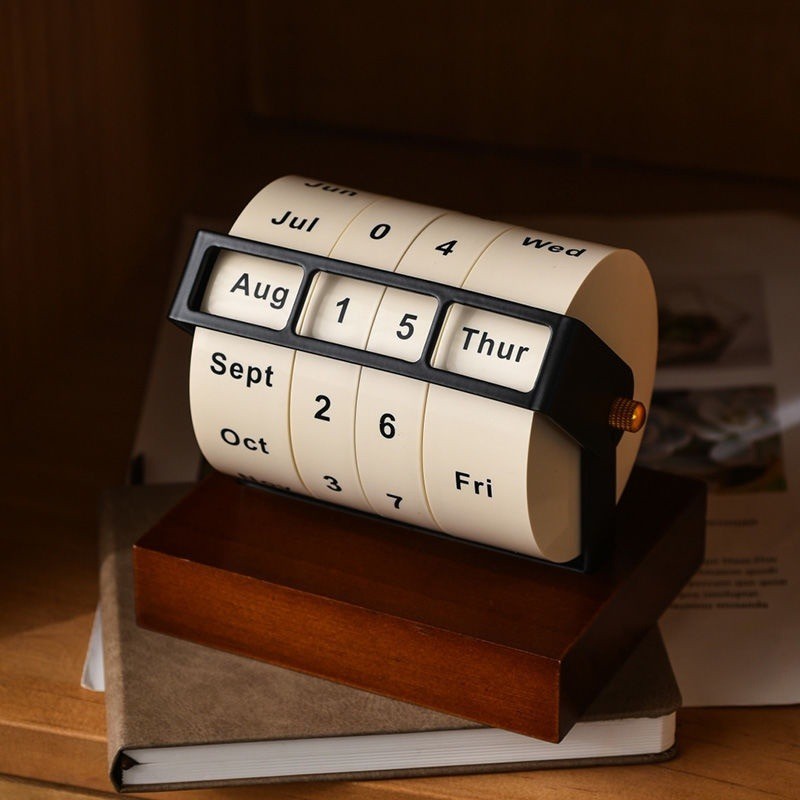 Yo-Fun Wheel Perpetual Calendar Desk Calendar Reusable Rotating ...