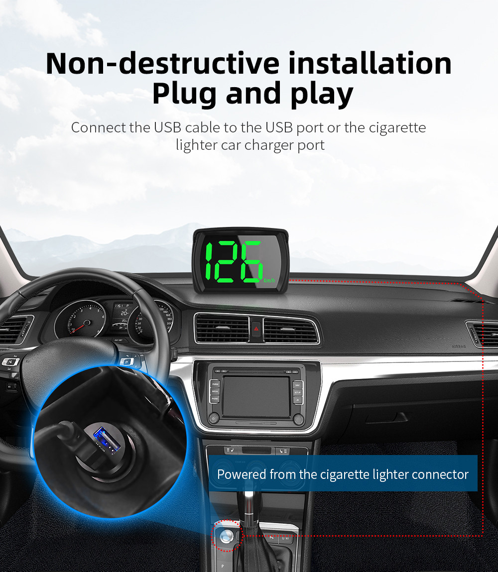 Universal Digital GPS Speedometer HD LCD Display Smart Digital Speed ...