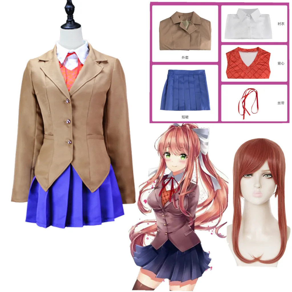 § Game Doki Literature Club Monika Sayori Yuri Natsuki Cosplay Costume ...