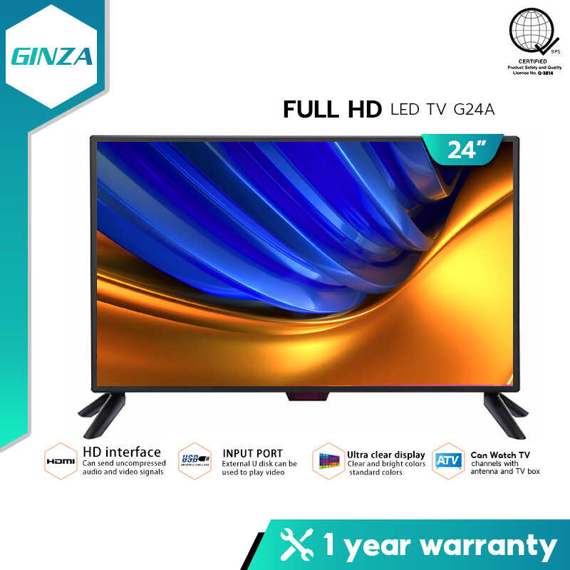24 GINZA 22 Inch Flat Screen Wide Ultra Slim LED TV Full HD 1920*1080 With Usb/ | Shopee Philippines