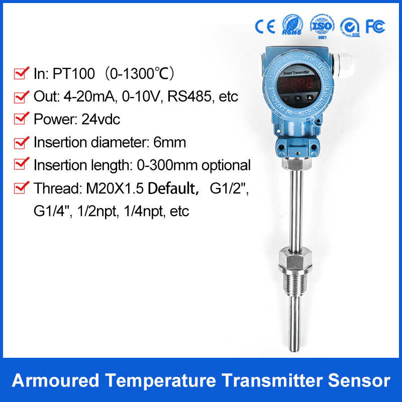 Pt100 Intelligent Explosion-Proof Temperature Transmitter With Digital ...