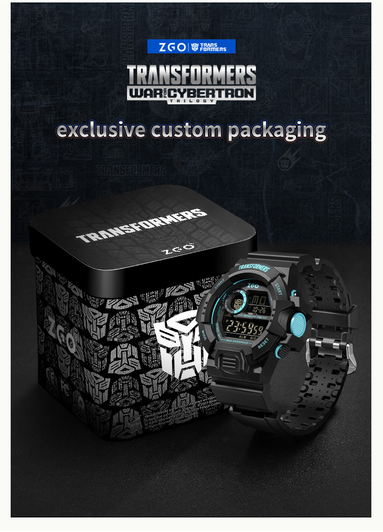 ZGO x Transformers Watch For Men 50M Waterproof LED Alarm Electronic ...