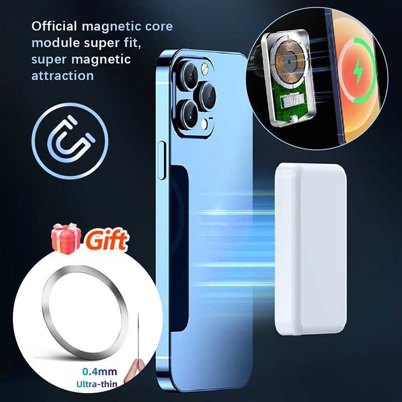 2 Portable Safe Auxiliary Spare External Magnetic Battery Pack Power ...