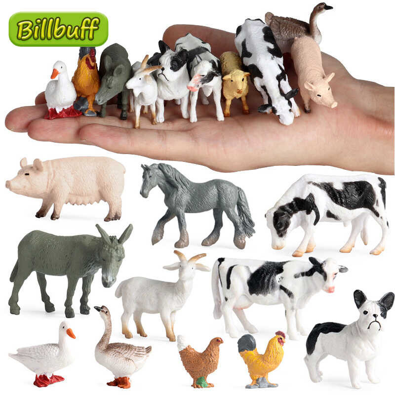Simulation Farm 12Pcs Poultry Ocean Animal Action Figures Model Pig ...