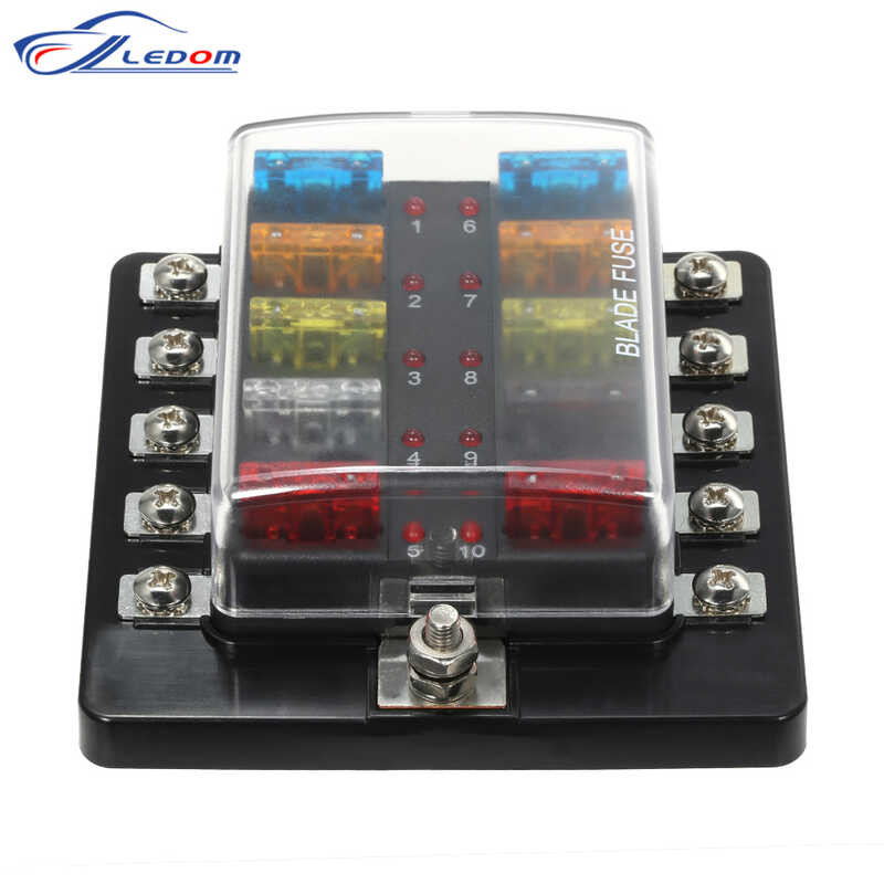 Ways Blade 10 Box with LED Indicator Fuse Block for Car Boat Marine ...