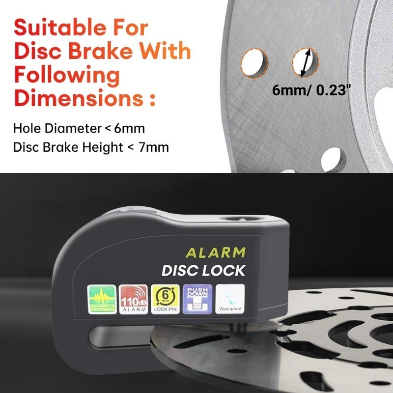 Motorcycle Alarm Lock Motorbike Anti-theft Lock Wheel Disc Brake ...