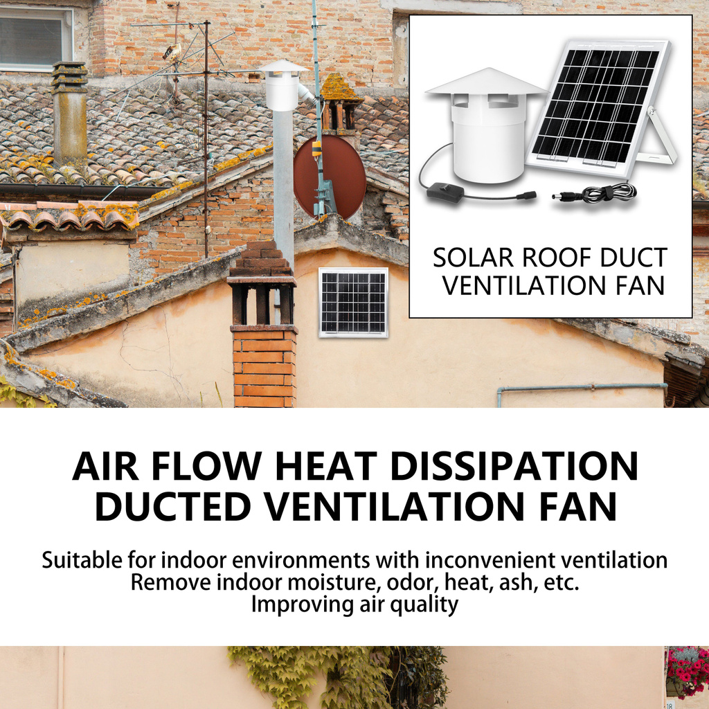 DC Solar Air Fan Mini Exhaust Fan Roof 12V DC Ventilation Fan 110/160 ...