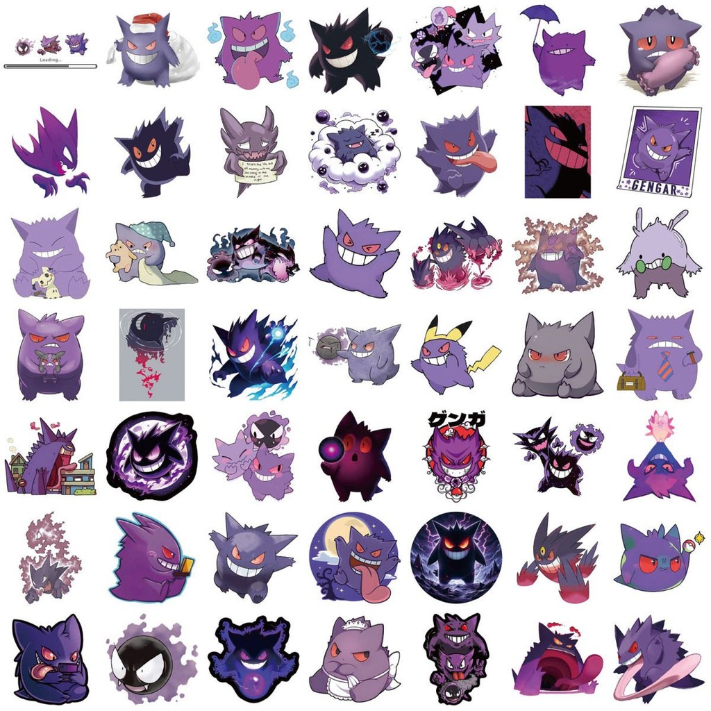 Pokemon Gengar personalized graffiti stickers cute Gengar cartoon diy ...