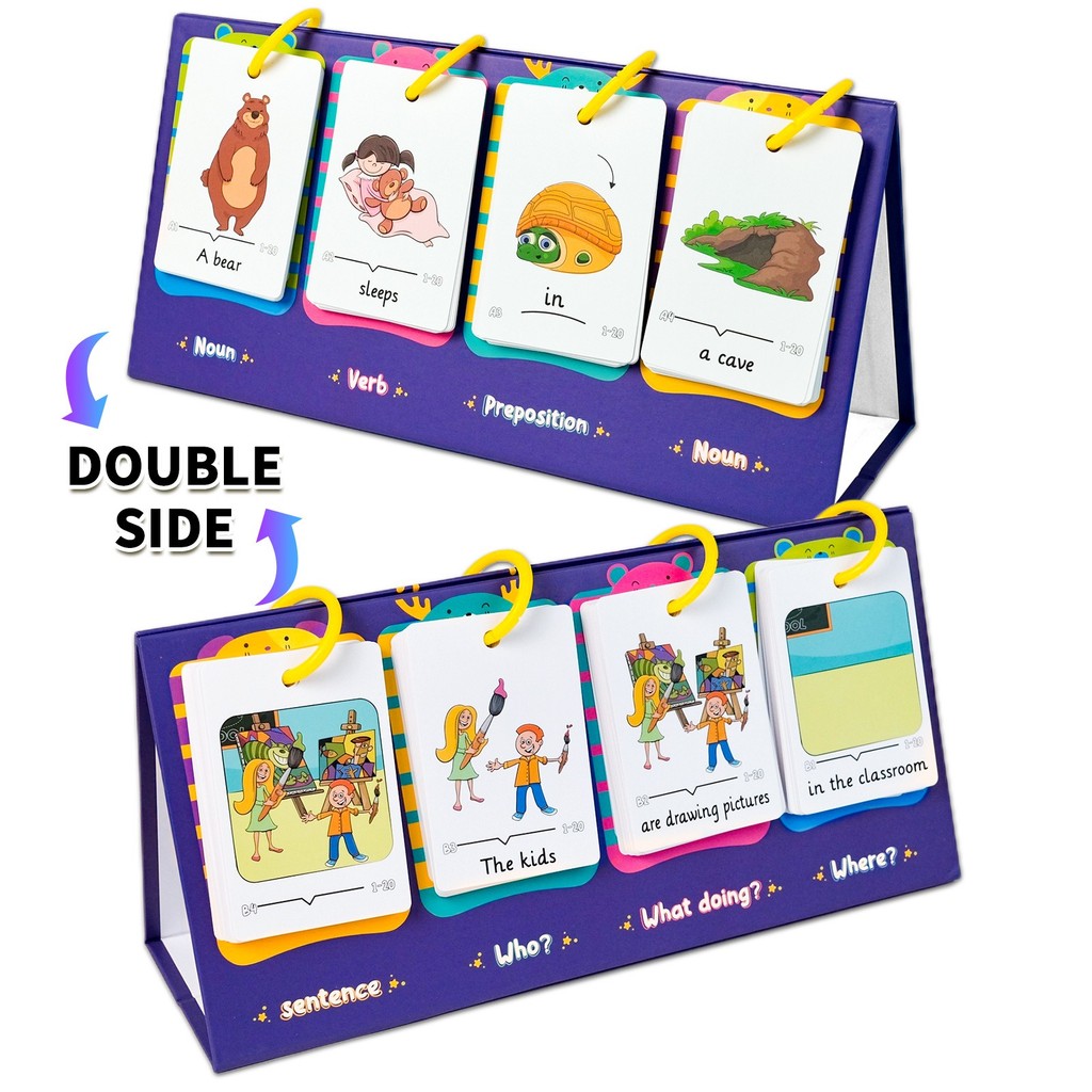 80Pcs Basic Sentence Education Flash Cards for Kids Word Make Sentence ...