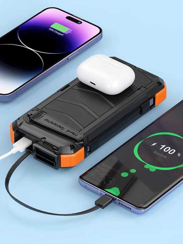 Hand Crank Solar Powered with Built-in Cable Power Bank 20000mAh ...