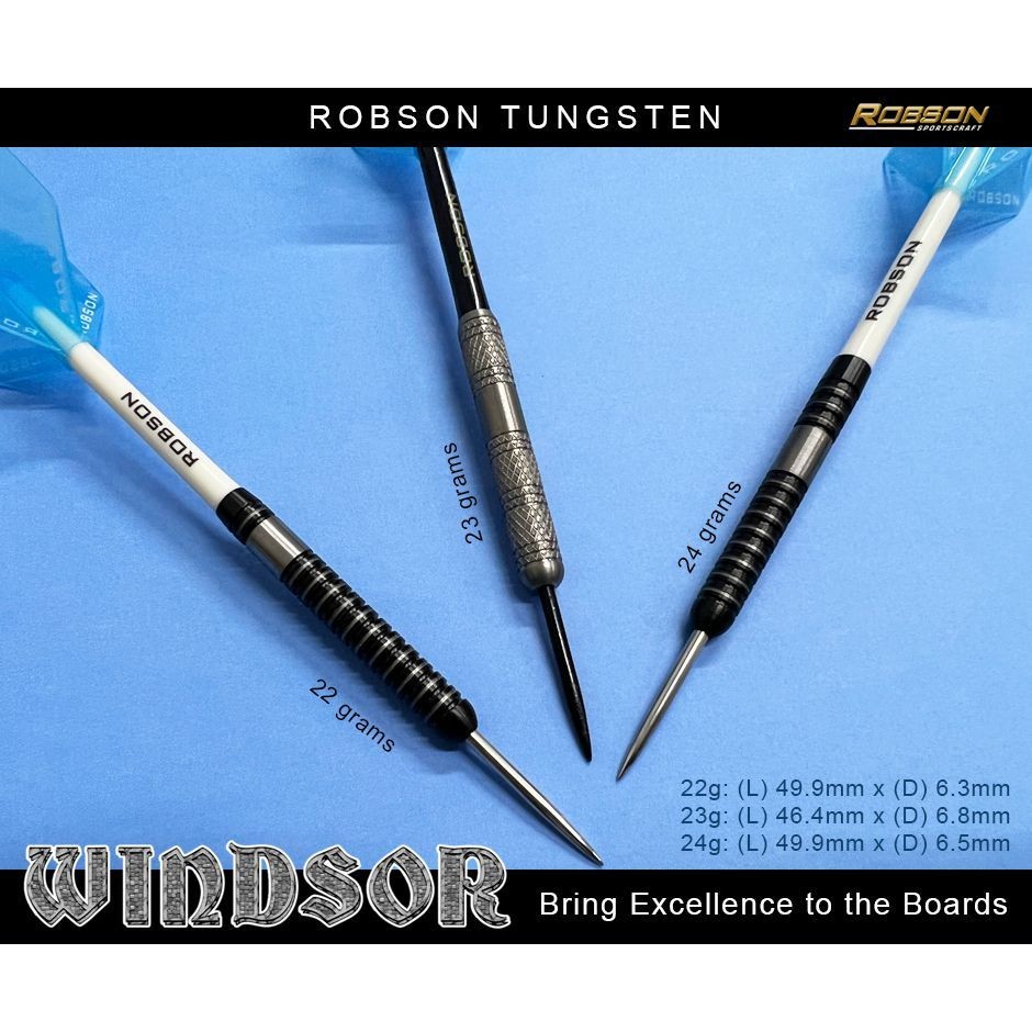 ROBSON Windsor 22 / 23 / 24 grams Tungsten Dart Pins with Case | Shopee ...