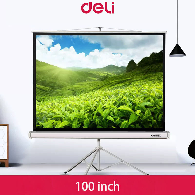 Deli 100 inch HD Projector Screen With Stand Ratio 4:3/16:9 Portable ...