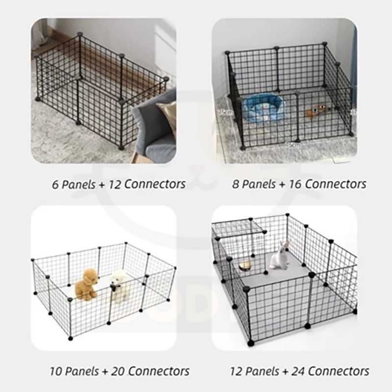 DIY Panel Pet Cage Fence Iron Metal Grids Dog Cat Playpen for Indoor ...