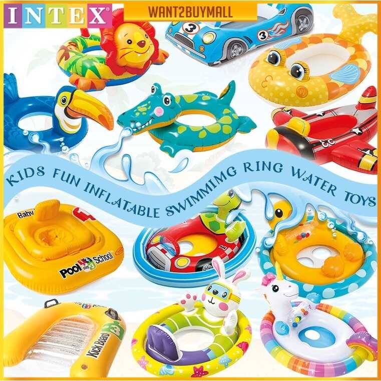 INTEX Inflatable Baby Swimming Ring Punching Boxing Cartoon Water Toys ...