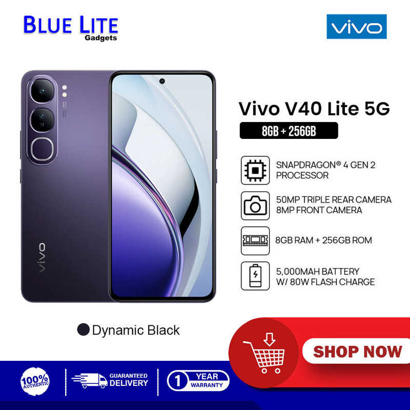 VIVO V40 LITE 5G SMARTPHONE | Free: MINI BLUETOOTH SPEAKER | 8Gb/12Gb RAM + 256Gb/512Gb | Shopee ...