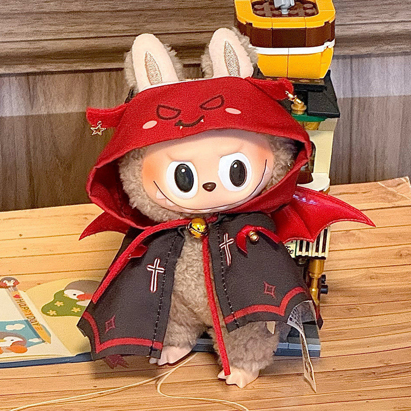 CF (No dolls) For 17 cm labubu series cape cute little devil Labubu ...